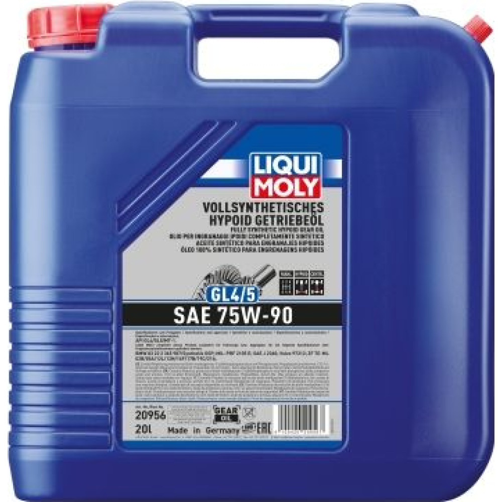 Liqui Moly Vollsynthetisches Hypoid Getriebeöl (GL4/5) 75W-90 20 l 20L ...